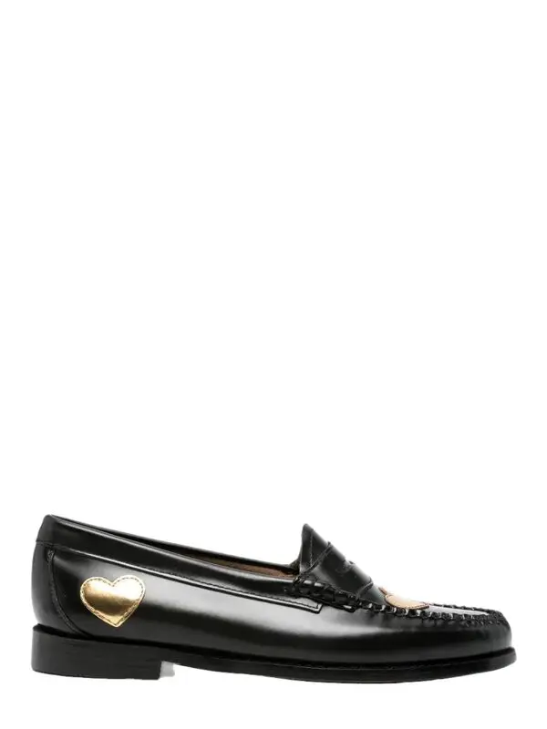 G.H.BASS Weejuns Heart-motif Penny-slot Loafers - Black