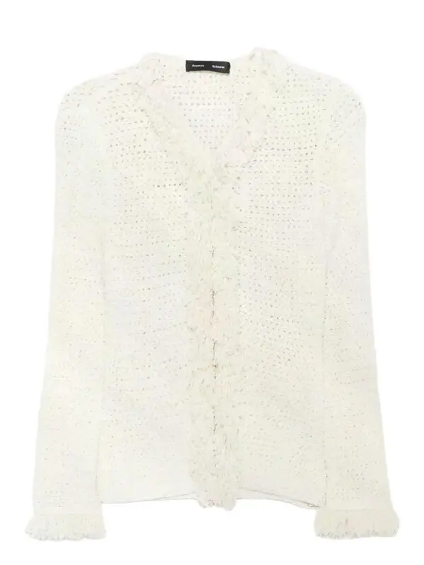 Proenza Schouler Nilo Fringed Blouse - Neutrals