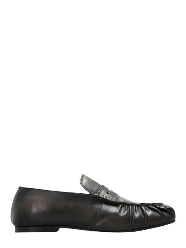 ALOHAS Aven Ruched Leather Loafers - Brown