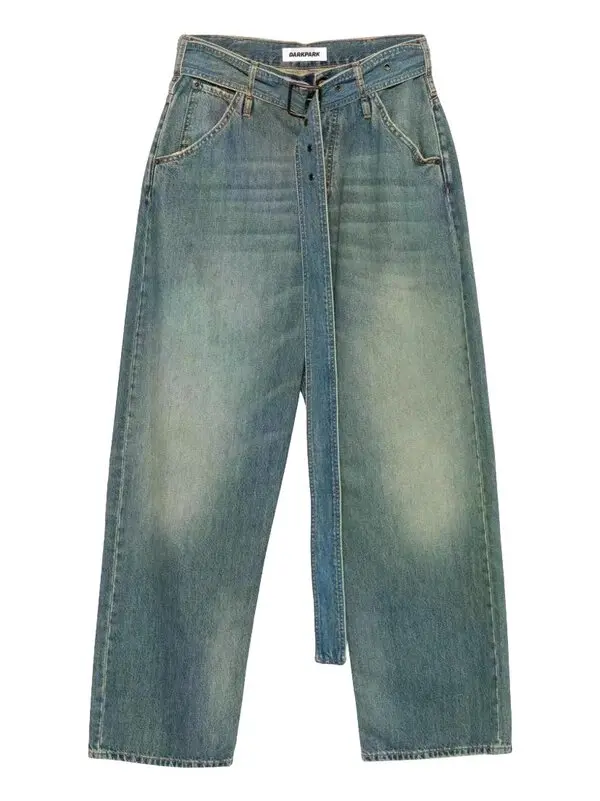 DARKPARK Belted Wide-leg Jeans - Blue