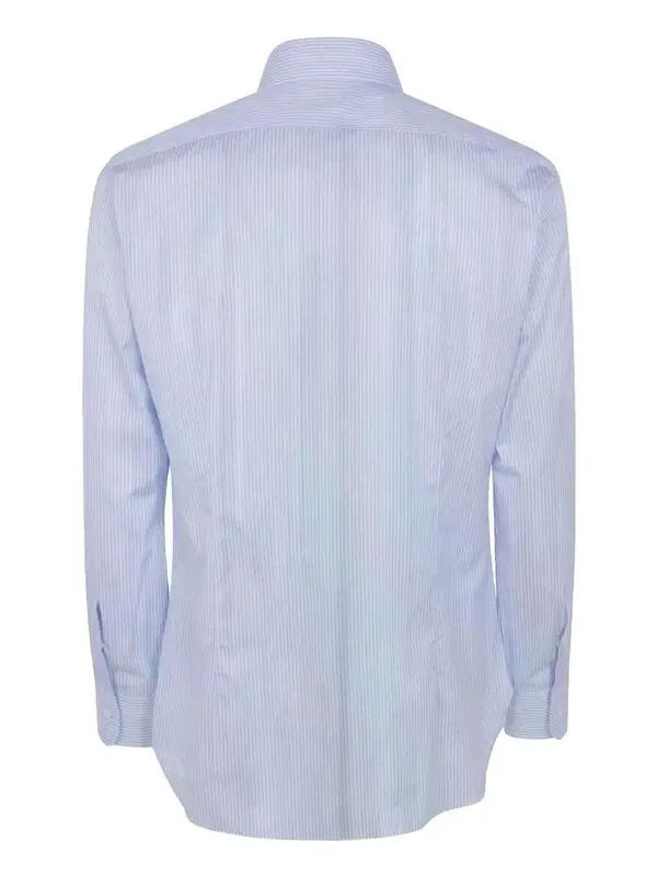 BARBA NAPOLI Striped Cotton Shirt - Blue