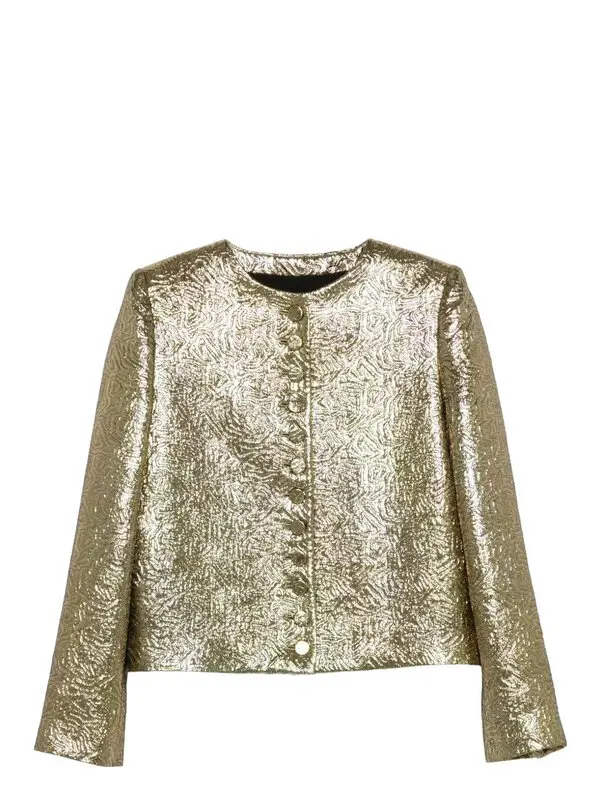MSGM Button-front Jacket With Metallic Finish - Gold