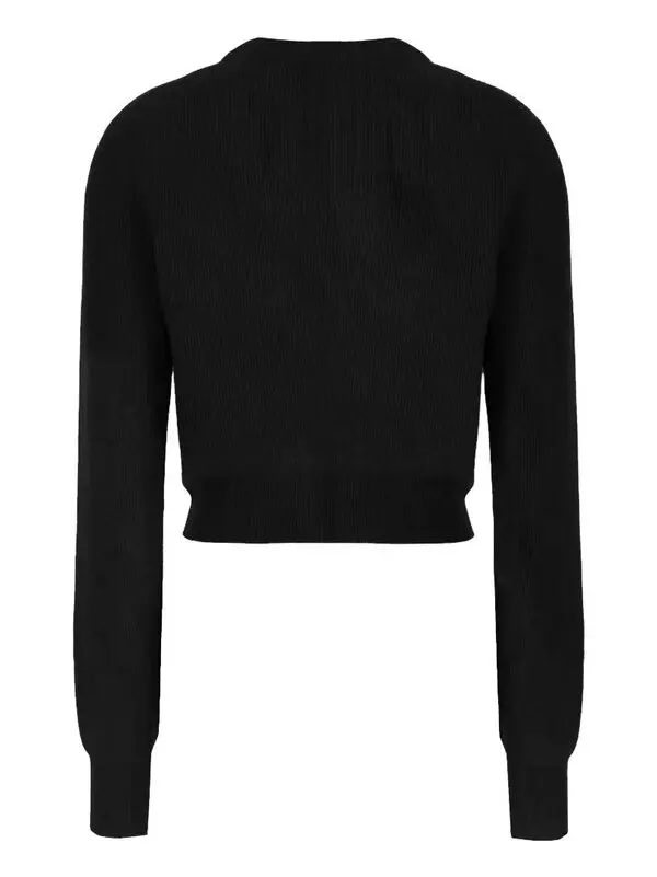 Malo Ribbed-knit Cropped Crew Neck Sweater - Black