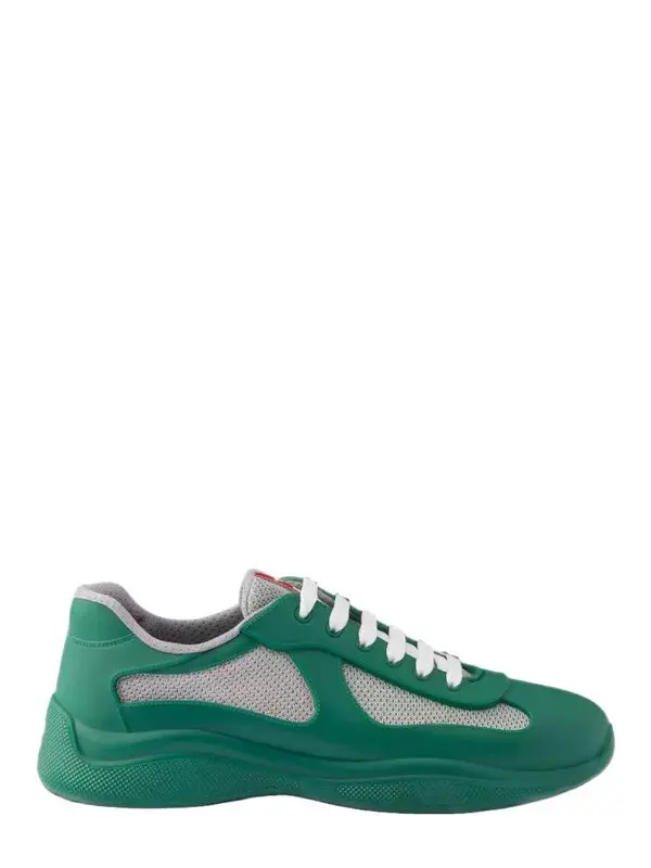 Prada America's Cup Soft Rubber And Bike Fabric Sneakers - Green