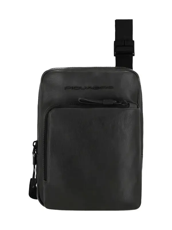 PIQUADRO Leather Messenger Bag - Black