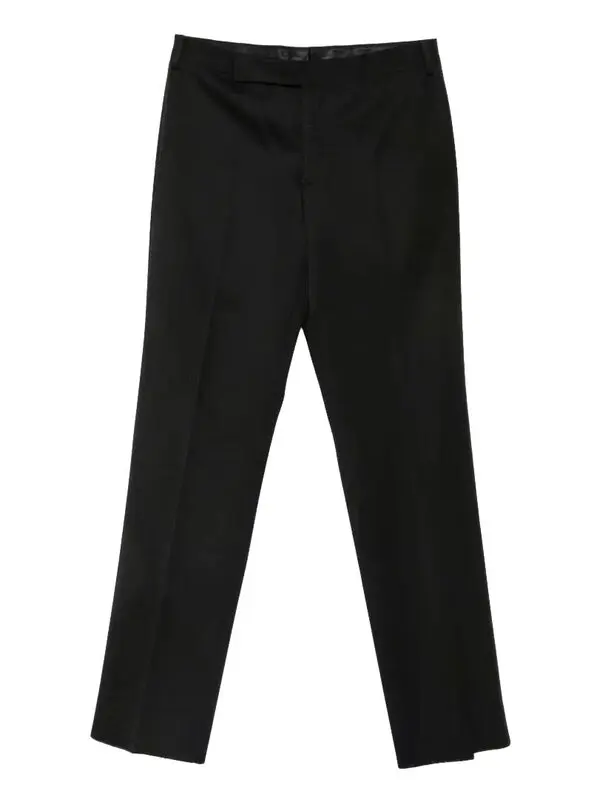 LARDINI Pressed Crease Straight-leg Trousers - Black