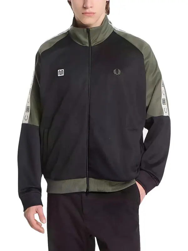 Fred Perry Logo Tape Zip-up Track Jacket - Black