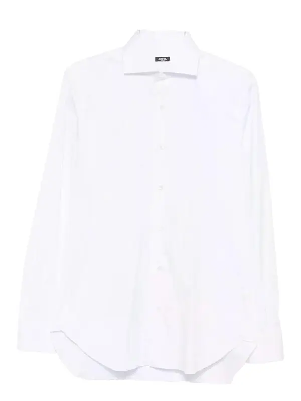 BARBA NAPOLI Spread-collar Long-sleeve Shirt - White