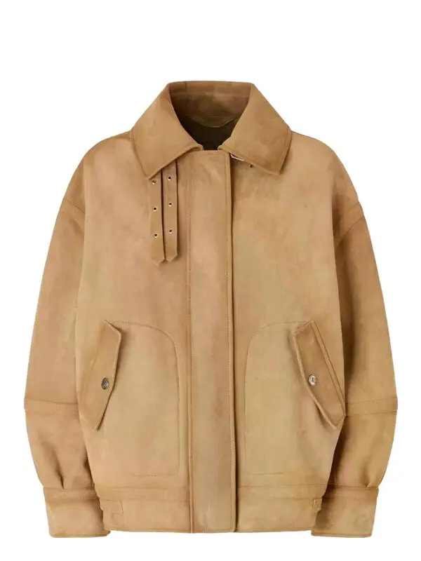 Ermanno Scervino Leather Jacket With Buckle Detail - Neutrals