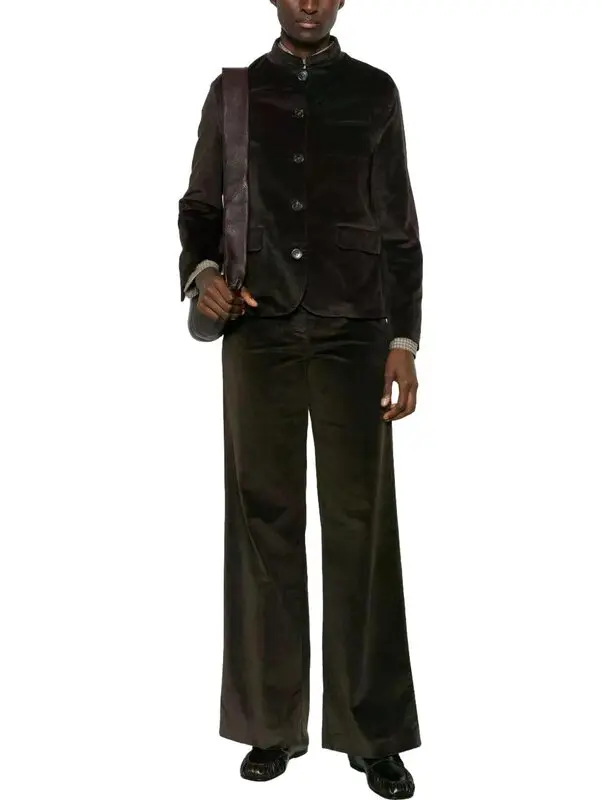19.61 MILANO Velvet Wide-leg Trousers - Brown