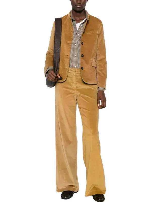 19.61 MILANO Velvet Wide-leg Trousers - Brown