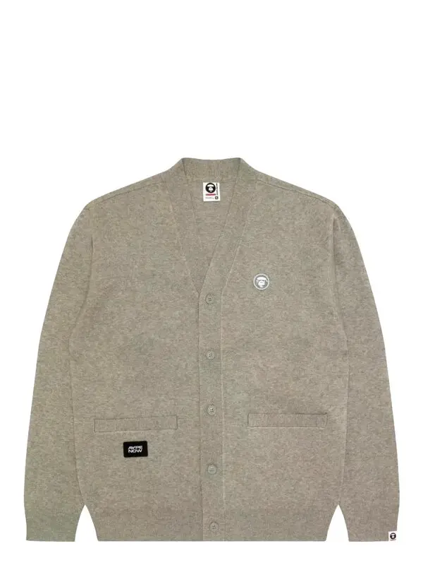 AAPE BY *A BATHING APE Logo Detail V-neck Cardigan - Neutrals