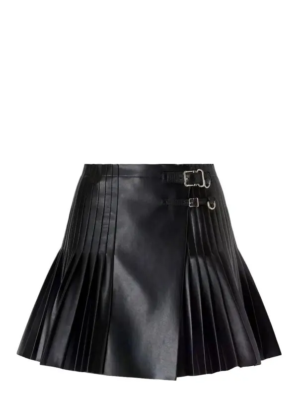 Ermanno Scervino Pleated Buckle Mini Skirt - Black