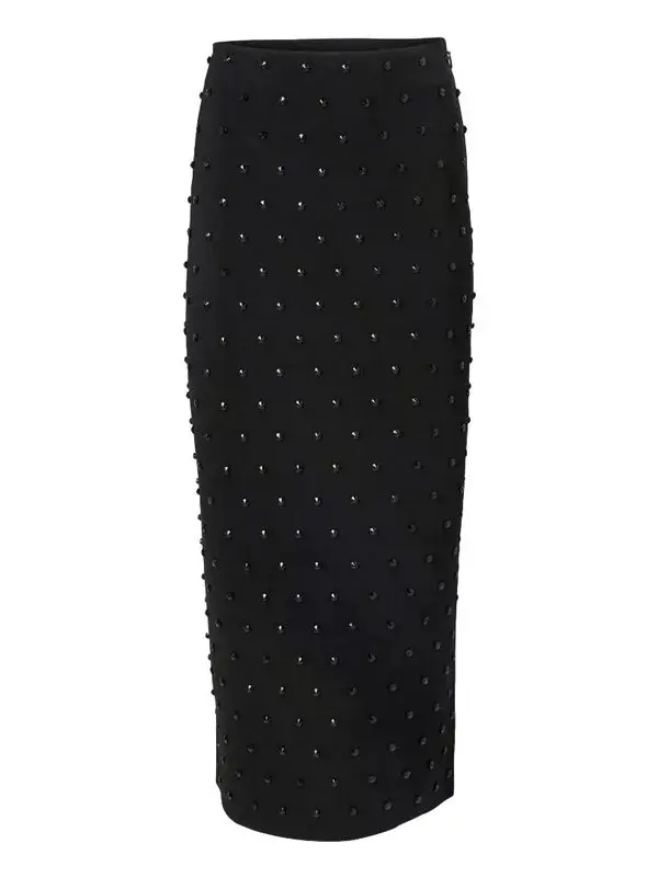 Carolina Herrera Beaded Pencil Midi Skirt - Black