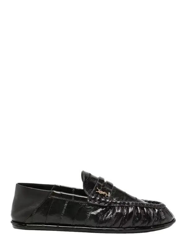 Saint Laurent Crocodile-effect Loafers - Brown