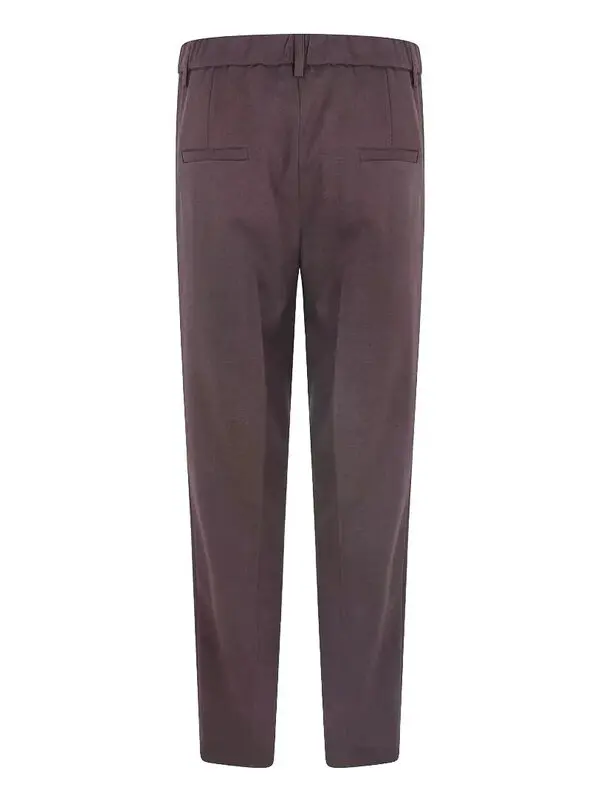 DRHOPE Wide-leg Pressed-crease Trousers - Purple