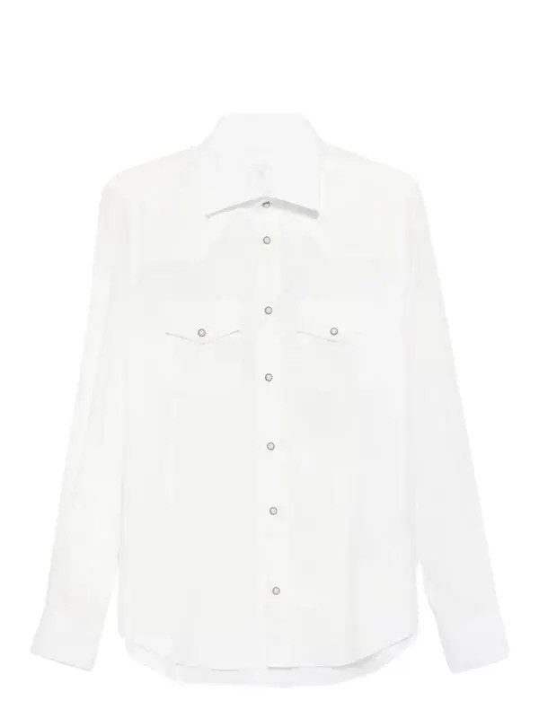Eleventy Western-style Panelled Shirt - White