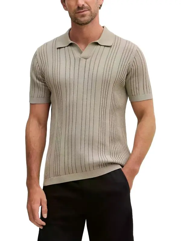 Karl Lagerfeld Ribbed-knit T-shirt - Neutrals