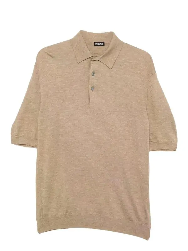 Zegna Short-sleeve Knitted Polo Sweater - Neutrals
