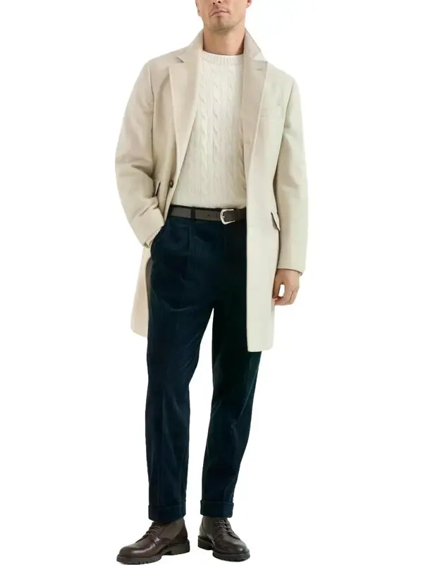 Brunello Cucinelli Garment-dyed Cotton Corduroy Pleated Trousers - Blue