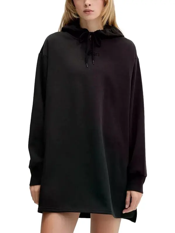 VANS Fleece Dress With Drawstring Hood - Black