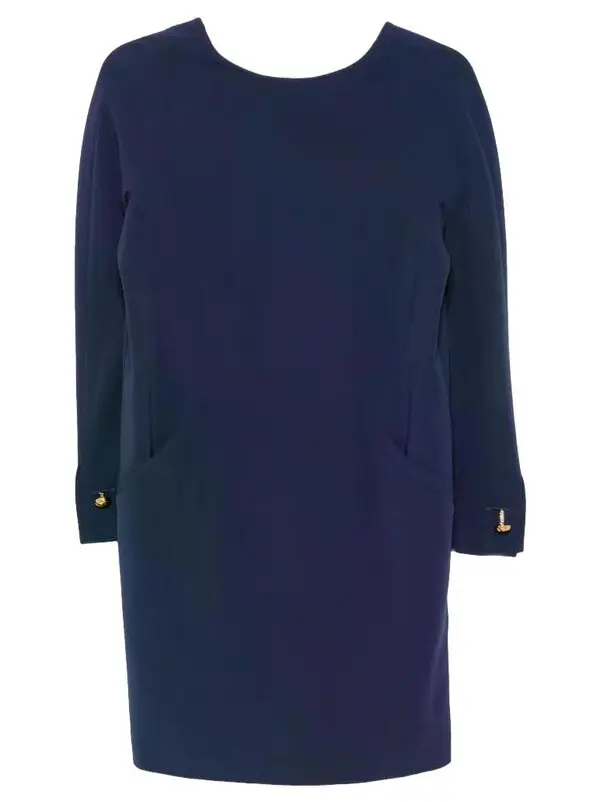 Max Mara Button-cuff Mini Dress - Blue