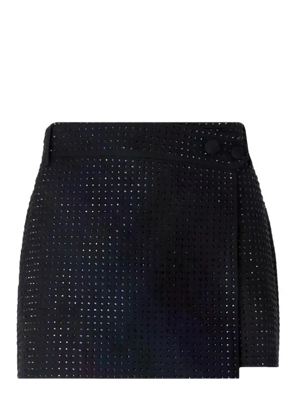 Pinko Rhinestone Embellished Wrap Skirt - Black