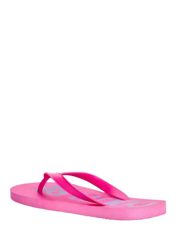 Versace Logo Print Flip Flops - Pink
