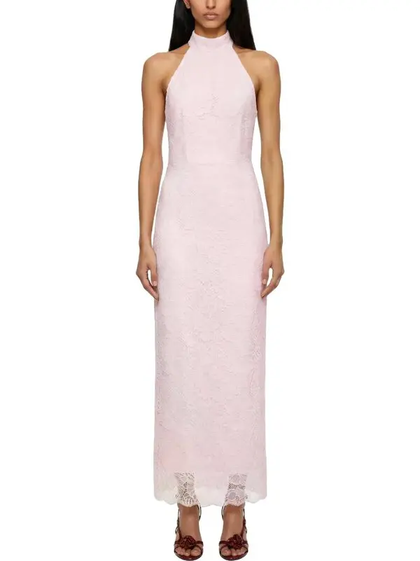 ROTATE BY BIRGER CHRISTENSEN Lace Halterneck Dress - Pink