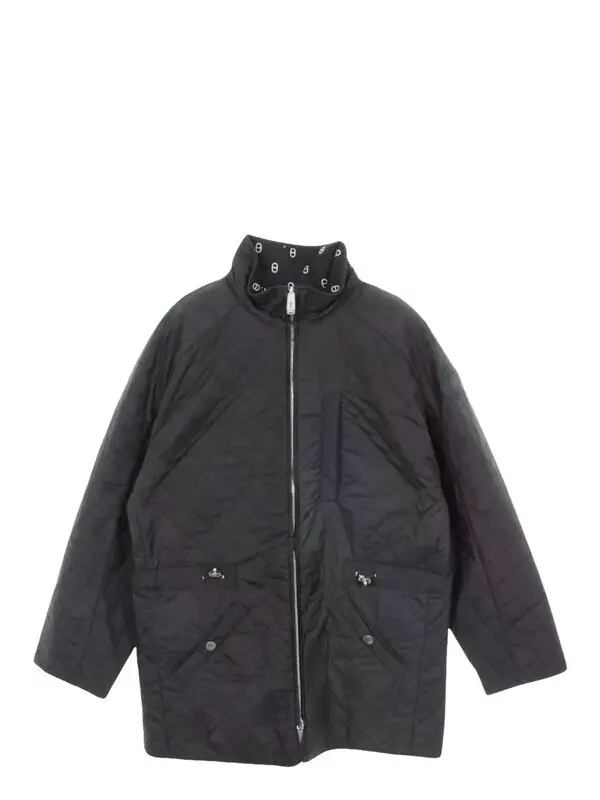 Hermès Reversible Quilted Zip-up Coat - Blue
