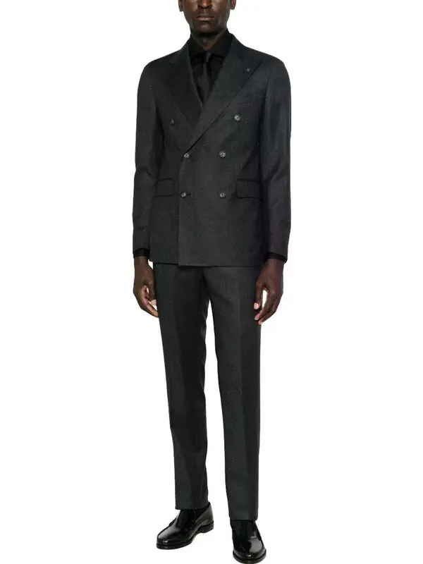 BARBA NAPOLI Spread-collar Long-sleeve Shirt - Black