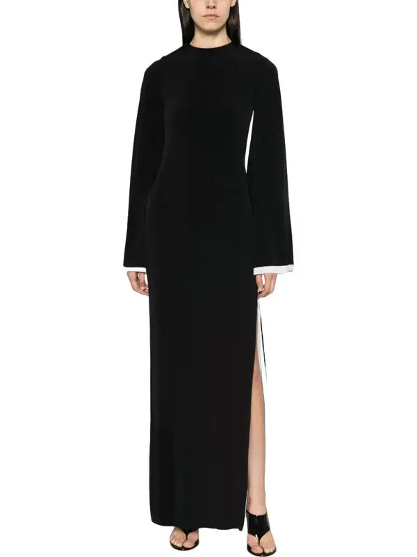 DARKPARK Jenna Split-cuff Long-sleeve Maxi Dress - Black
