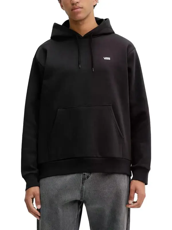 VANS Logo Print Drawstring Hoodie - Black