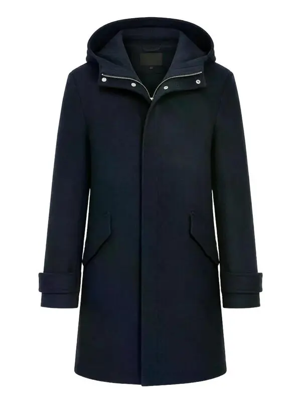 YVES SALOMON Double-sided Hooded Coat - Blue