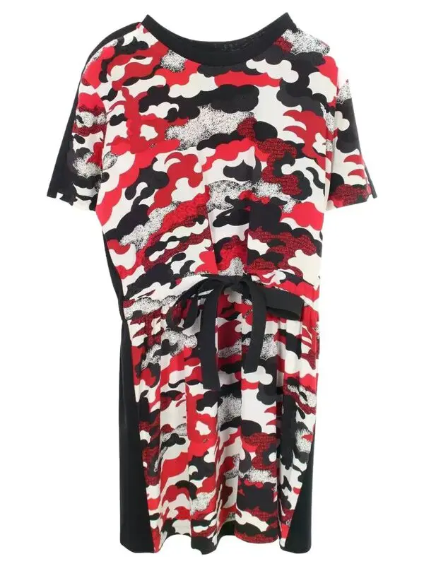 LOUIS VUITTON Short Sleeve Printed Midi Dress - Black
