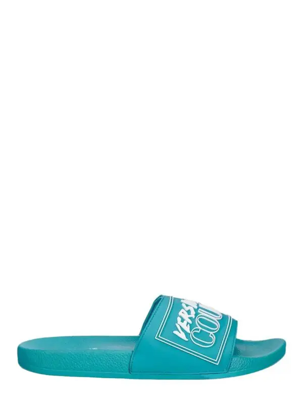 Versace Logo Patch Slides - Blue