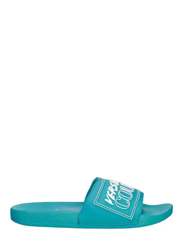 Versace Logo Patch Slides - Blue