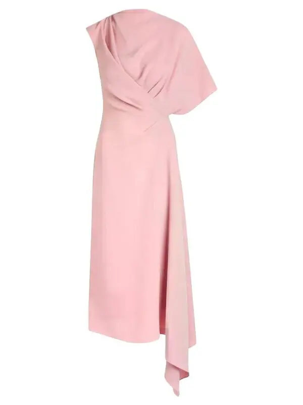 ROKSANDA Elva Draped Asymmetric Midi Dress - Pink