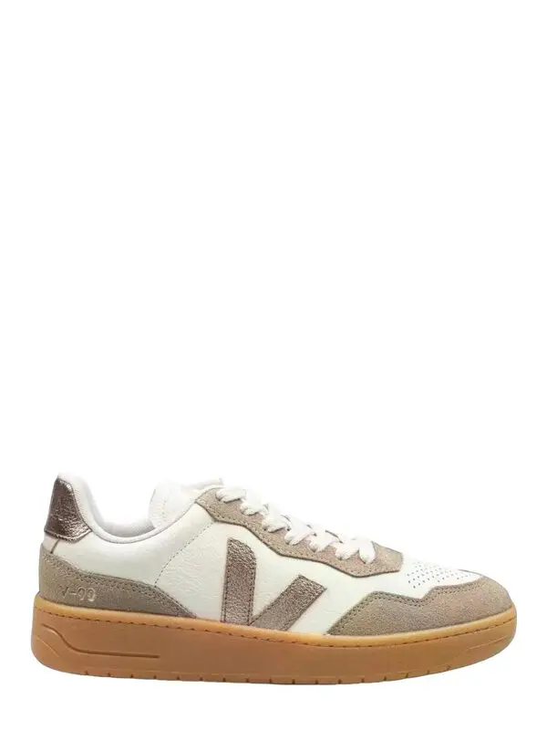 VEJA V-90 Leather Sneakers - Neutrals