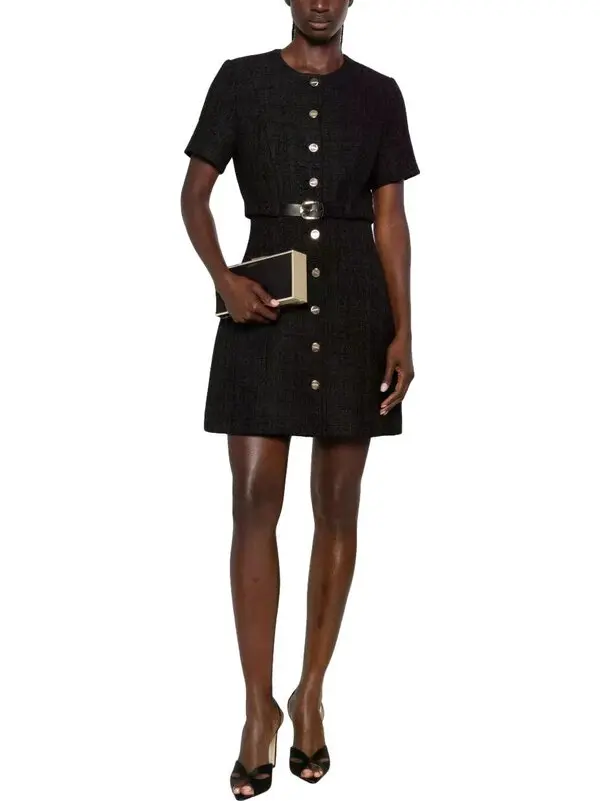Sandro Belted Button-front Mini Dress - Black