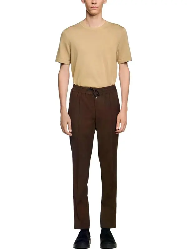 Sandro Elasticated Wool Trousers - Brown