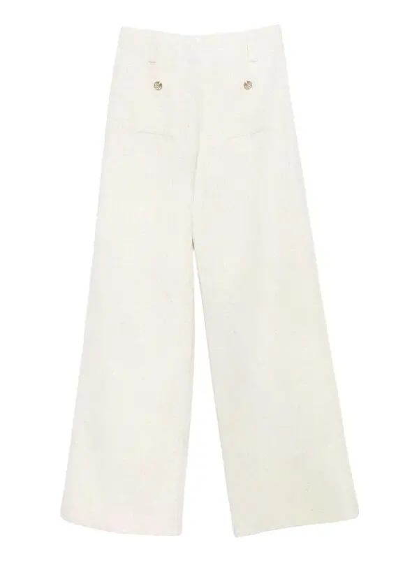 Maje Button-detail Straight-leg Trousers - Neutrals