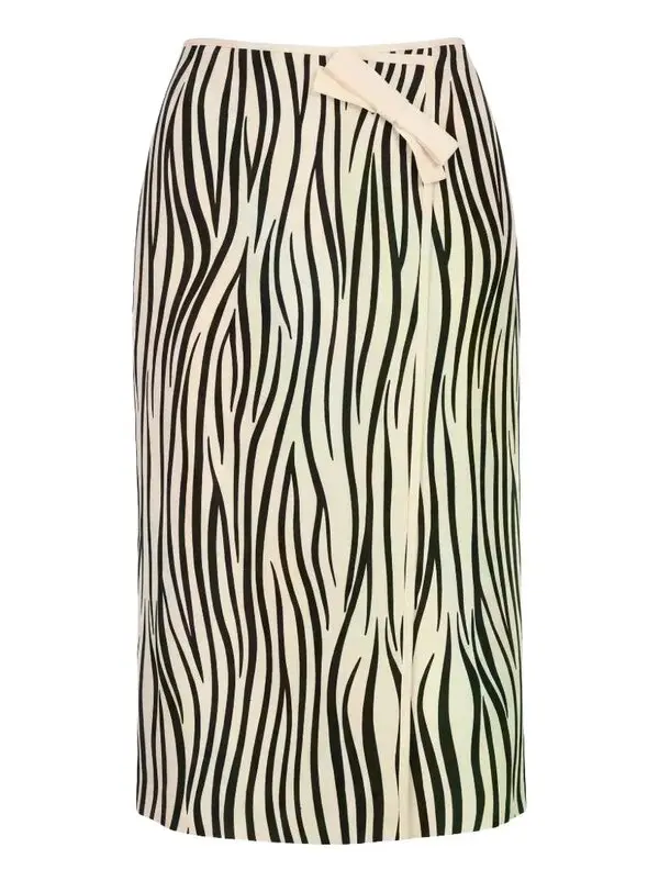 Valentino Garavani Zebra Print Midi Skirt - Neutrals