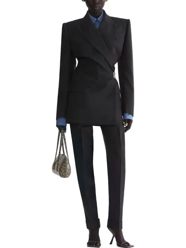 MUGLER Twisted Double Breasted Jacket - Grey