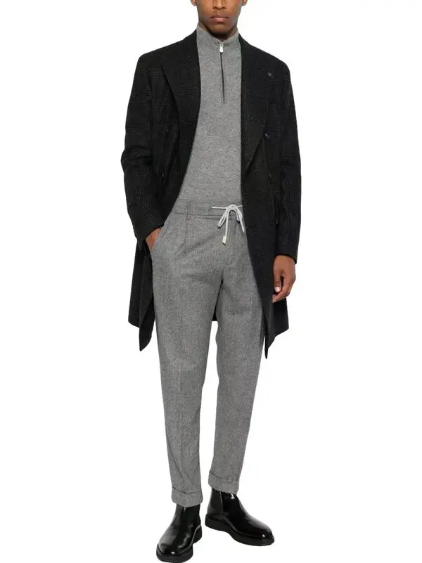 Eleventy Melange Pleated Trousers - Grey