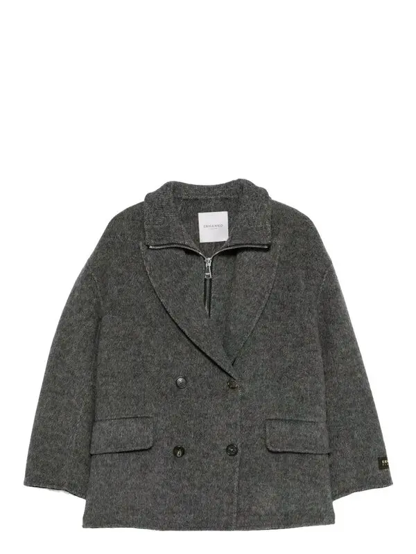 ERMANNO FIRENZE Double-breasted Zip-fastening Jacket - Grey