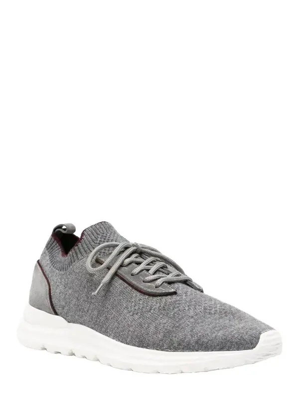 Eleventy Panelled Knit Sneakers - Grey