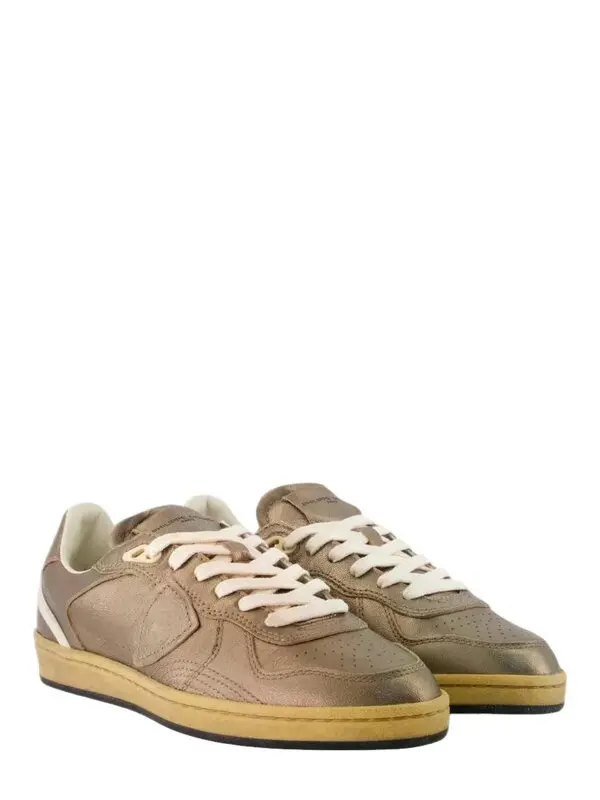Philippe Model Low-top Sneakers With Tone Metallic Finish - Gold