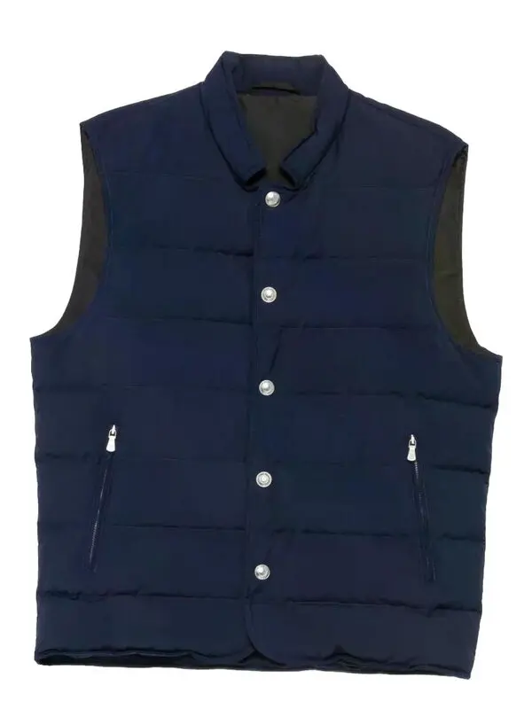 Eleventy Quilted Sleeveless Gilet - Blue