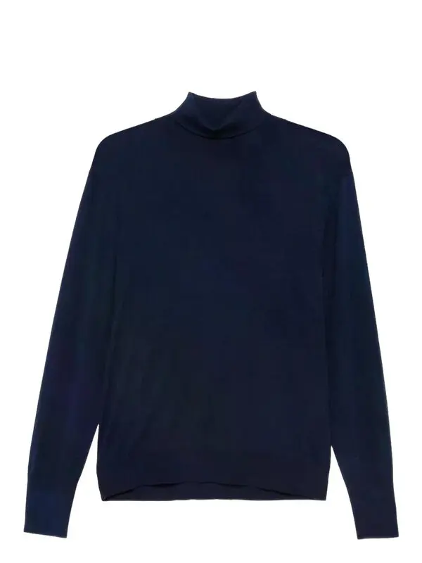 Eleventy Fine Knit Roll-neck Wool Sweater - Blue